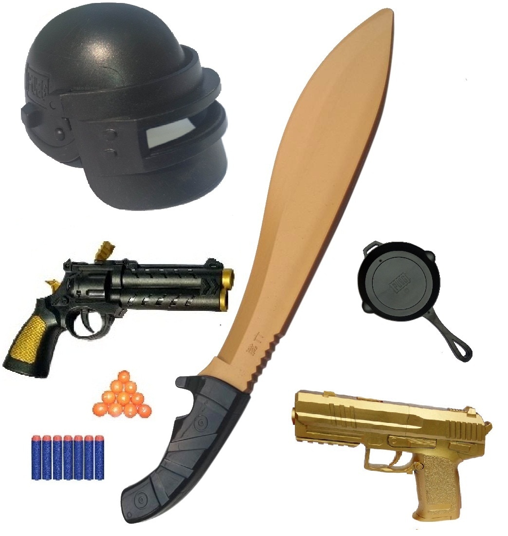 PUBG Gun Machete Helmet Toys for Kids Survival Role play Set Plastic Pubg Toys HaloNation.in India Jabalpur Madhya Pradesh